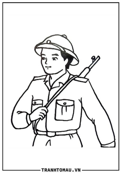 [Download] Tranh tô màu chú bộ đội - Tranhtomau.vn