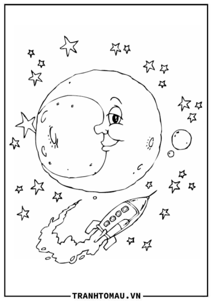 [Download] Tranh tô màu Mặt Trăng - Tranhtomau.vn